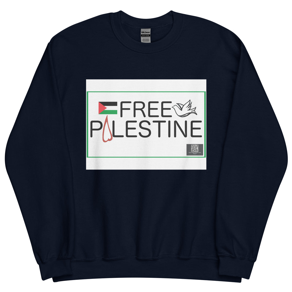 Free Palestine - Relief QR Unisex Sweatshirt – peacelovera